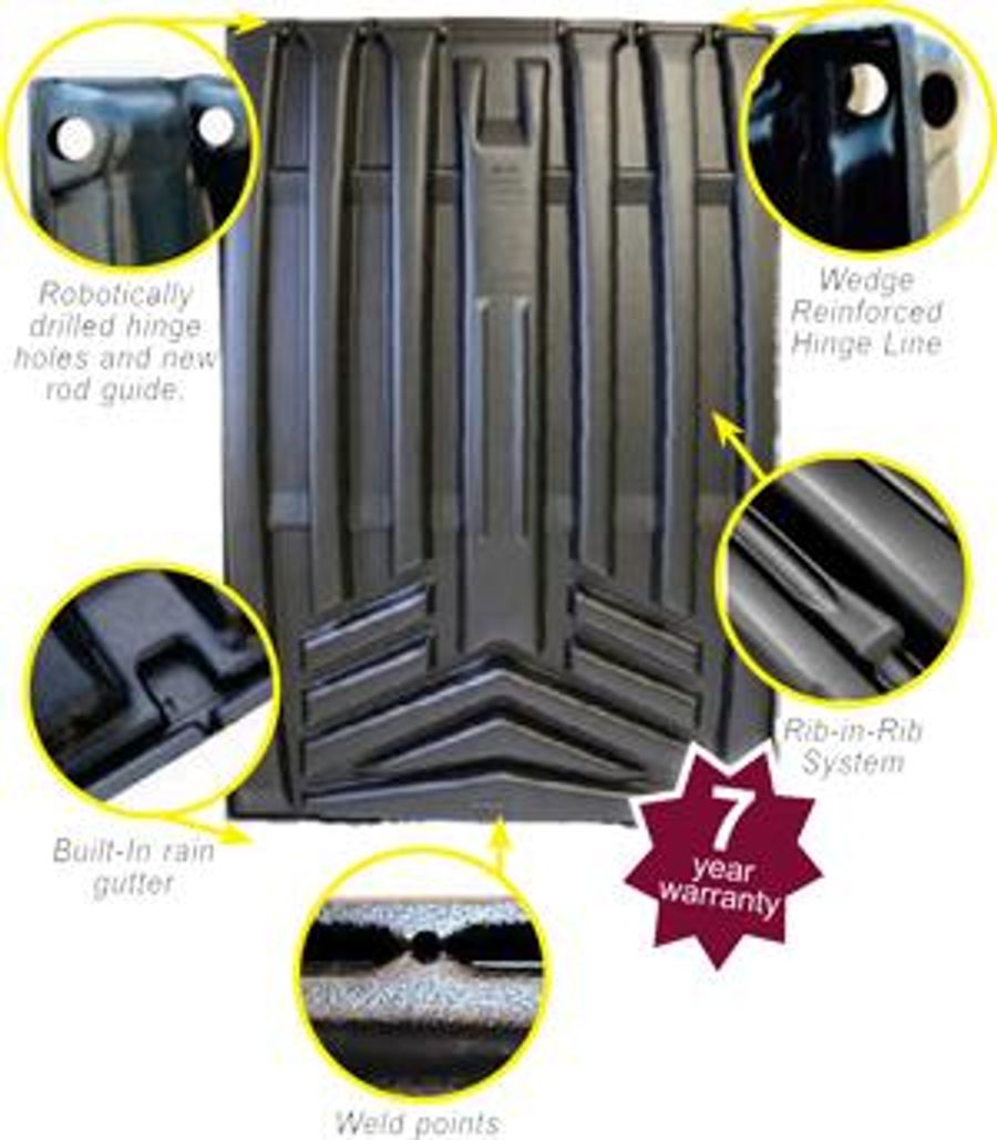 Dumpster Lids - Front Load Double Impact Wedge Chevron Lid By ...