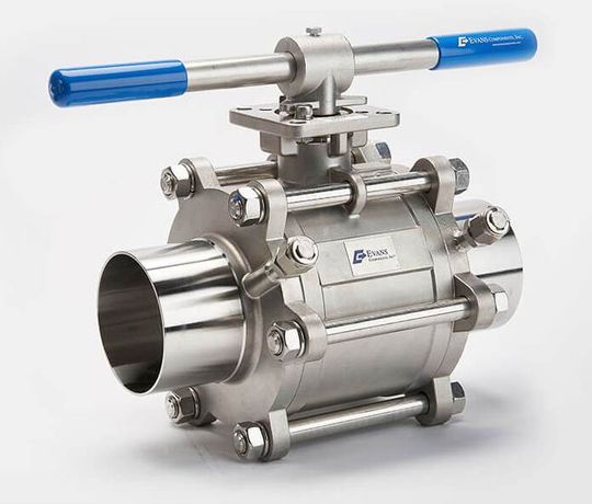 Evans - BA Series - Valves - 316SS High Purity 3-Pc Ball Valves By ...