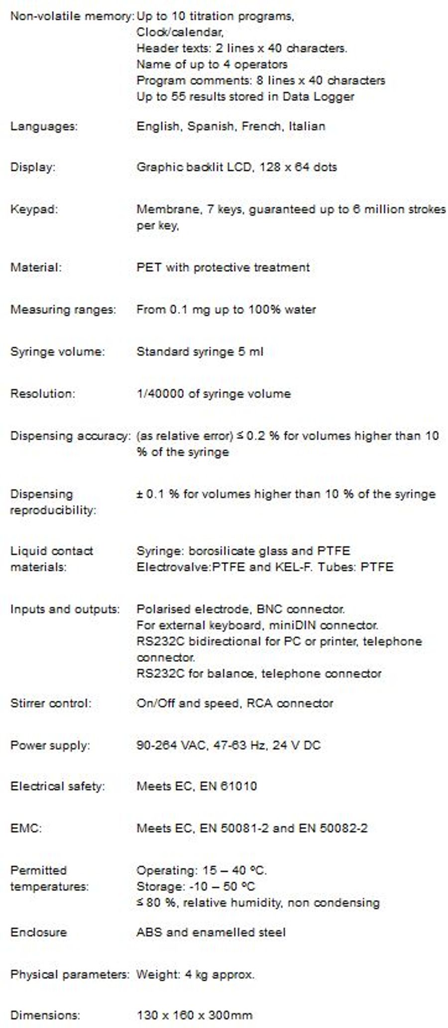 GEC-KFV - Coulometric And Volumetric KF Titrators - Volumetric Karl ...