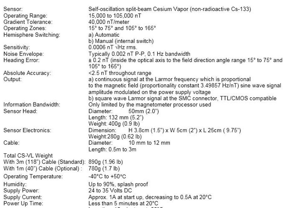 Scintrex CS-VL Series Cesium Magnetometer