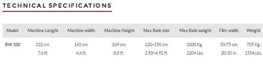 BW100 - Bale Wrappers - Bale Wrapper By Enorossi