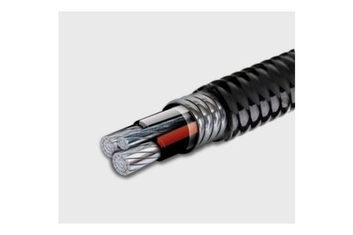 600V Two Conductor Aluminum Jacketed MC Cable And Grounding Conductor