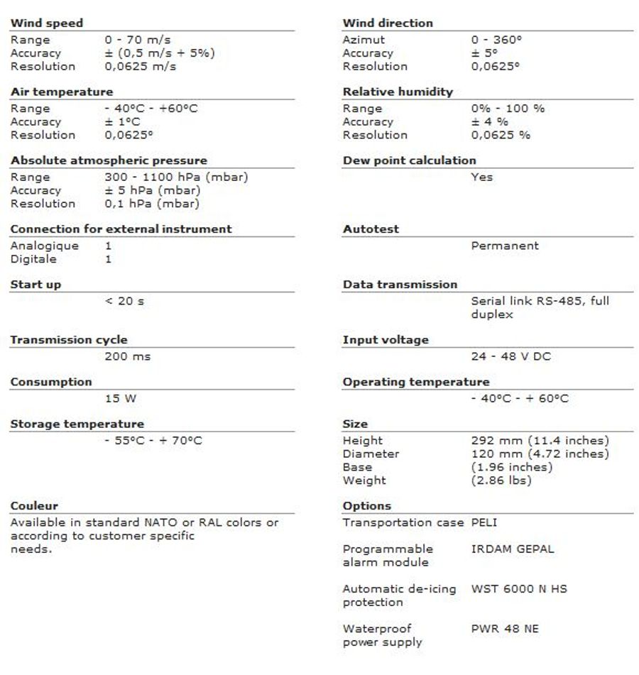 Irdam WST 6000 N Weather Sensor