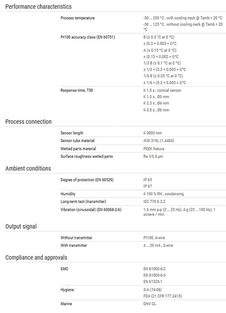 Baumer - TE2 - Process Sensors - Temperature Measurement