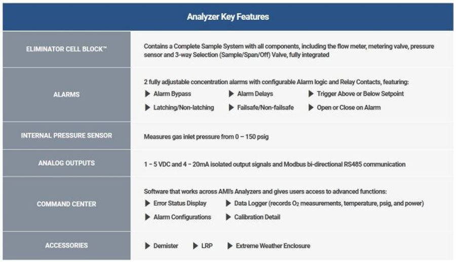 AMI 2010BX Permanent Mount Trace Oxygen Analyzer