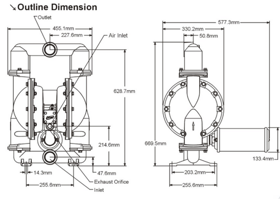 Dinoair - DA50 - Dinoair - Operated Double Diaphragm Pumps - Air Operated Double Diaphragm Pumps ...