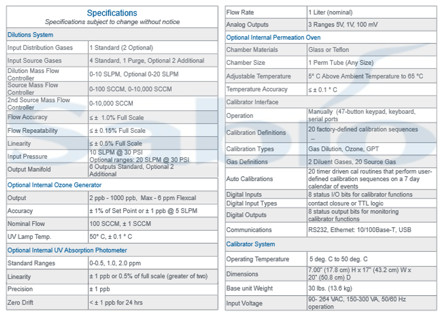 Sabio 4010T Trace Level Gas Dilution Calibrator