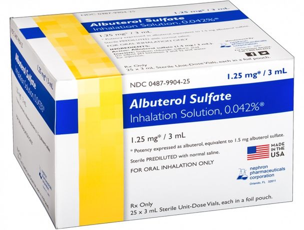 Nephron - Inhalation Solutions - Albuterol Sulfate Inhalation Solution ...