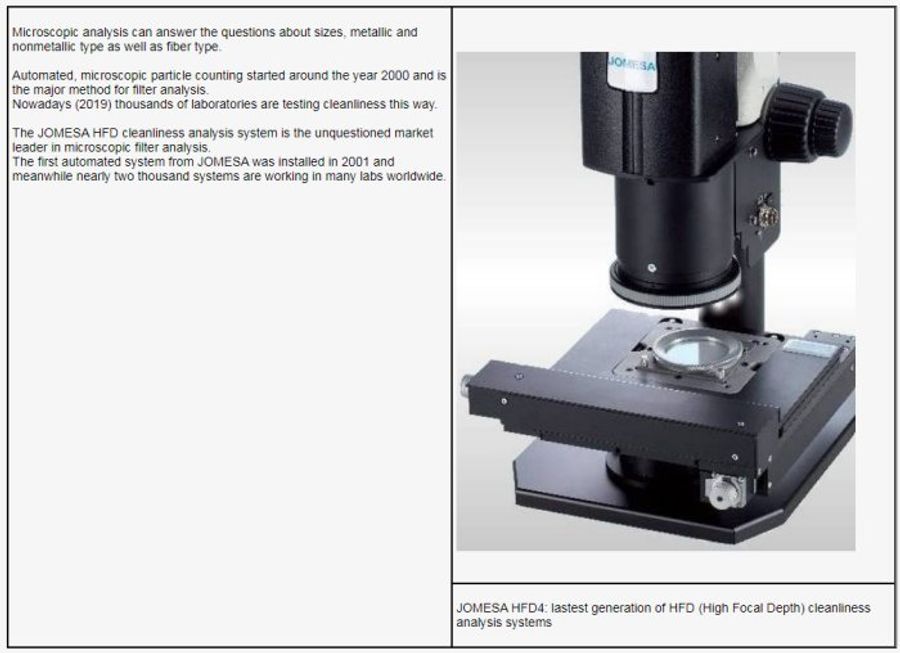 JOMESA HFD Automatic Filter Analysis System