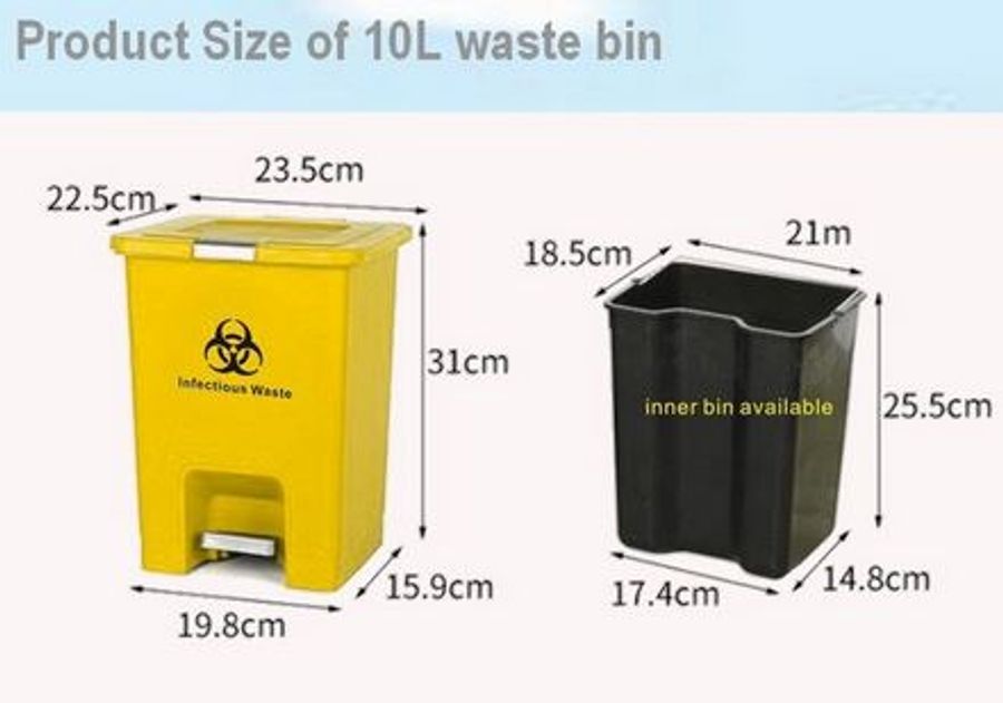 Famed - FA-BP10Y 10L - Medical Waste Bin-Plastic - Medical Waste Bin By Nanning Famed ...
