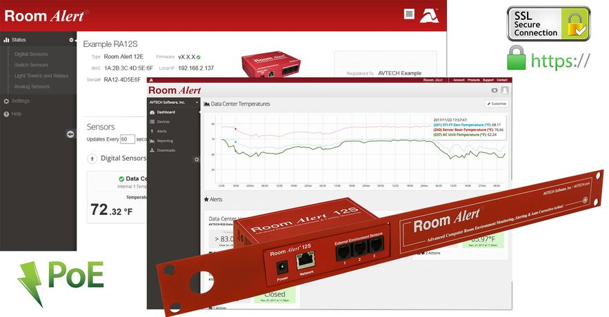 AVTECH Room Alert - Room Alert 12SR - Room Alert Temperature ...