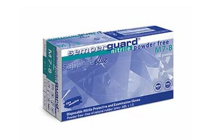 Semperguard - Sapphire Blue - Personal Protective Gloves - Powder-Free Nitrile Personal ...