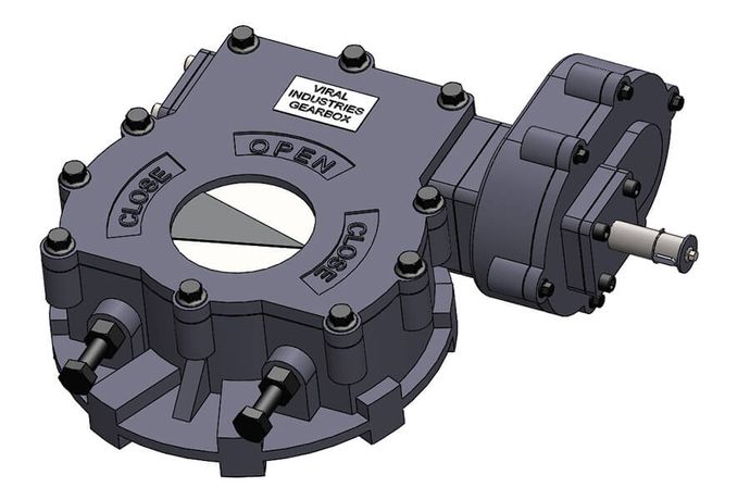Gearbox - Quarter Turn Worm Gearbox With Spur-Gear Attachment (Vwsga Models) By Viral Industries