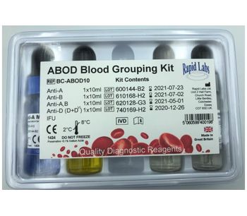 Rapid Labs Anti-A, Anti-B, Anti-A,B & Anti-D ABOD Reagent Kit