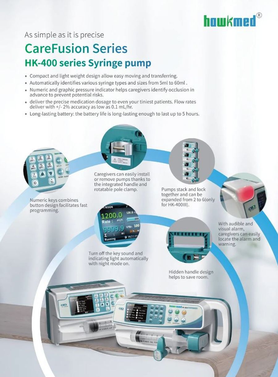 Hawkmed HK-400 Series Syringe Pump