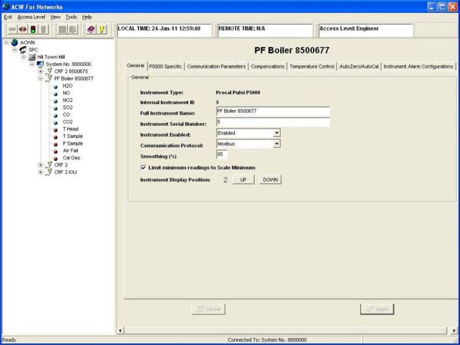 Procal 1000 Analyser Control Unit And Reporting From CMS