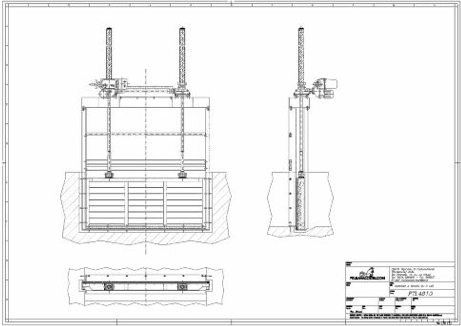 Three-Side Sealing Sluice Gate With Actuator