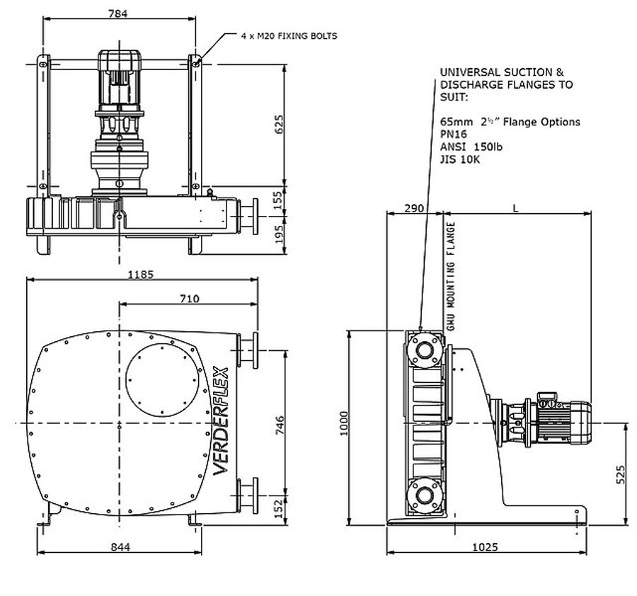 Verderflex VF65 Peristaltic Hose Pump