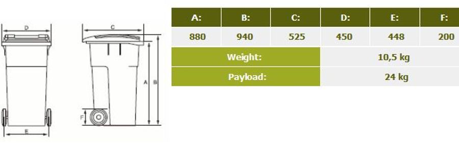 BR 400L - 4-Wheeled Containers - 4-Wheeled Container By Kazar