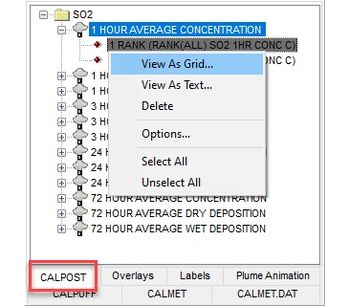 CALPUFF View - New Ranked Values Grid View | Environmental XPRT
