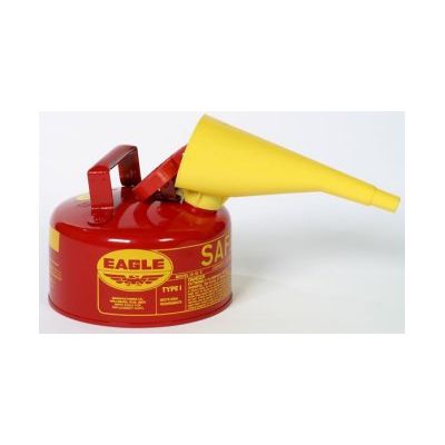EAGLE Type I UI-10-FS Safety Can, 1 Gal. Red with F-15 Funnel
