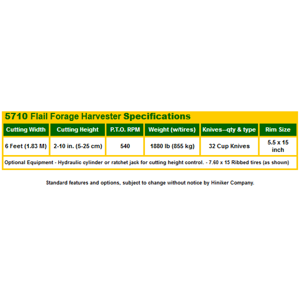Hiniker 5710 Flail Forage Harvester