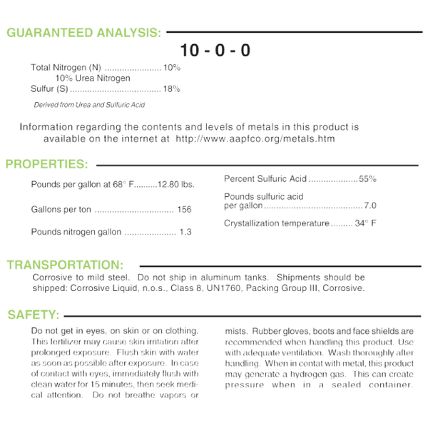 Verdegaal US-28 Urea Sulfuric Acid Fertilizer