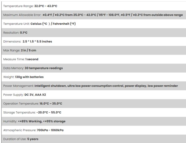 Facelake FT50 Non-Contact Infrared Digital Thermometer