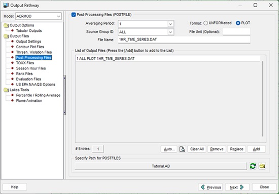 AERMOD View: Time Series Output
